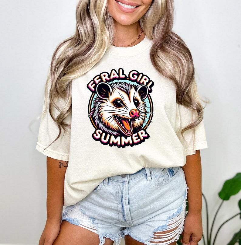 Opossum Feral Girl Summer PNG, Possum Design, Opossum Png, Feral Girl ...