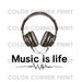 Music is Life T-shirt Design PNG Digital Download for Sublimation ...