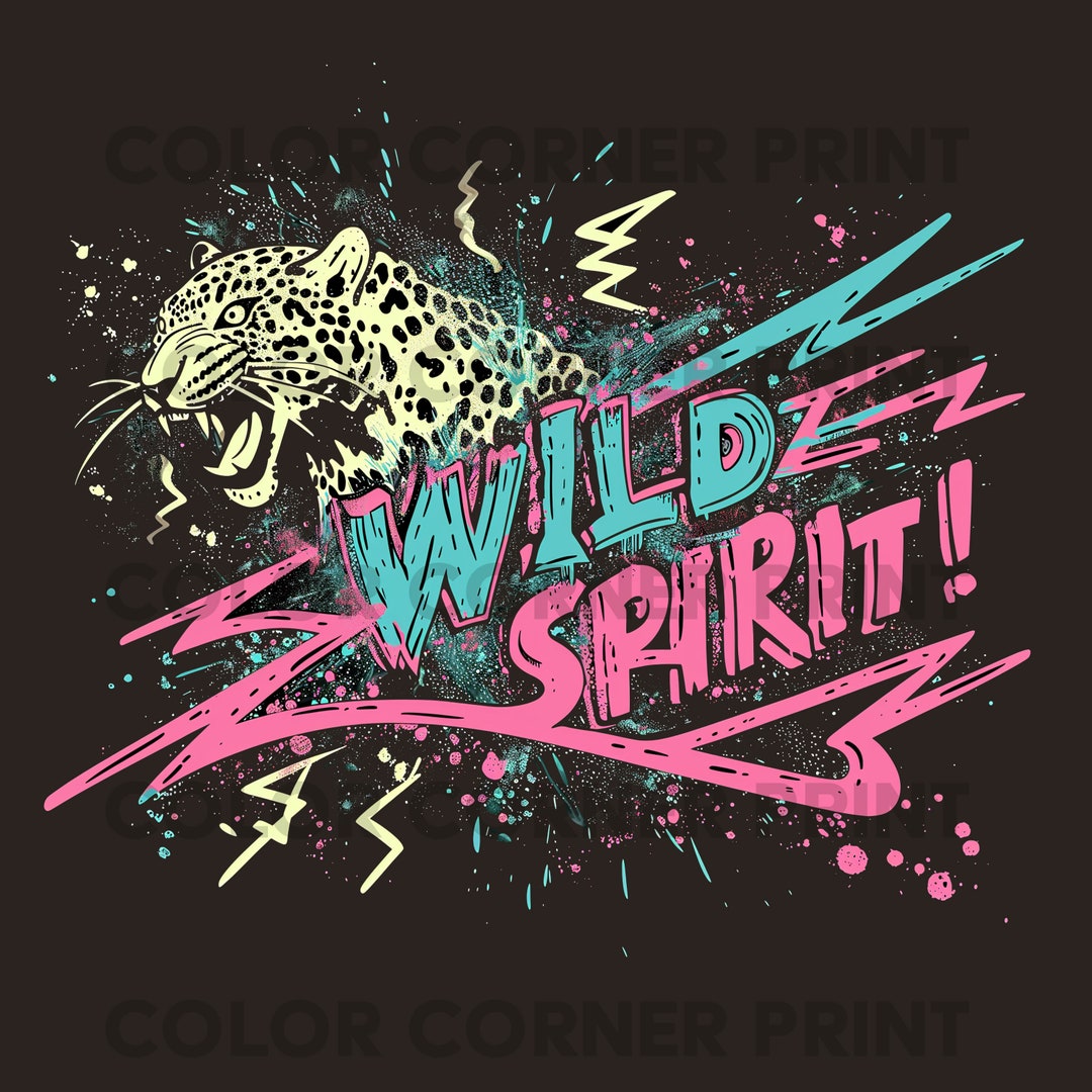 Wild Spirit Leopard T-shirt Design PNG, Retro Sublimation, Wild Spirit ...