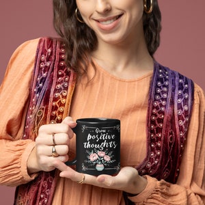 Grow Positive Thoughts Png, Botanical Art, Sublimation Download, Hand ...