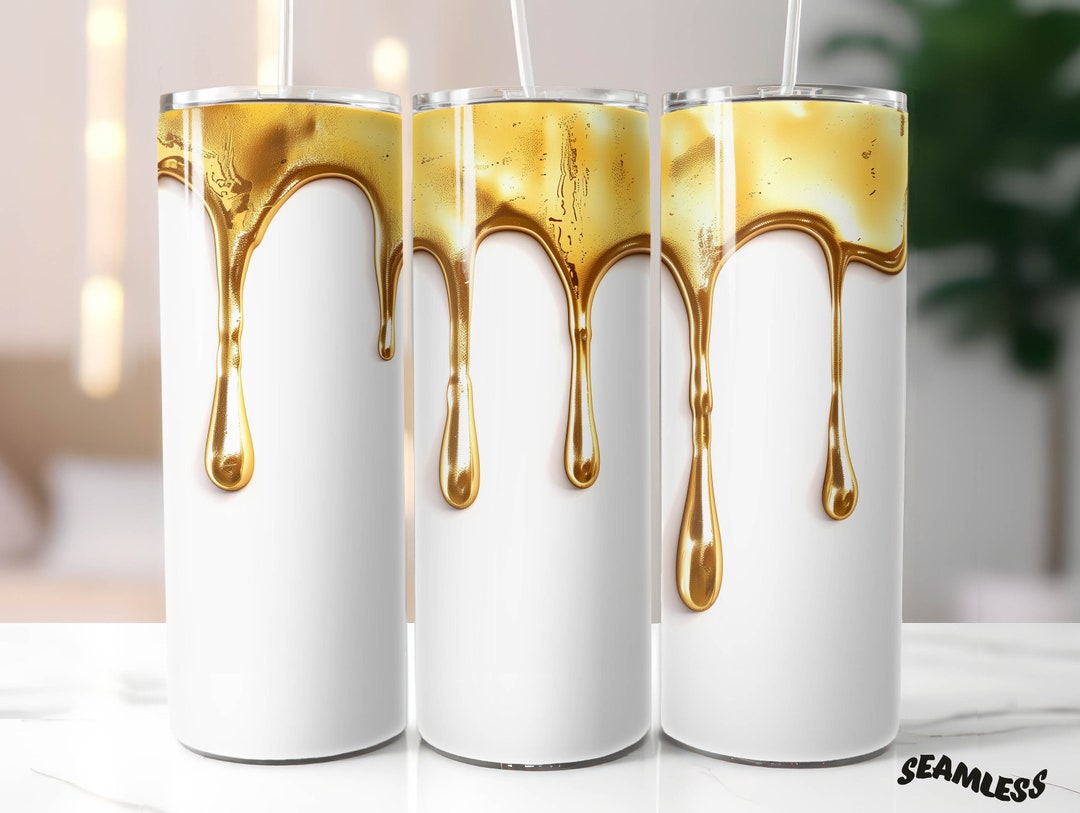 Dripping Gold Tumbler Wrap, Gold 20oz Skinny Straight Tumbler Wrap ...