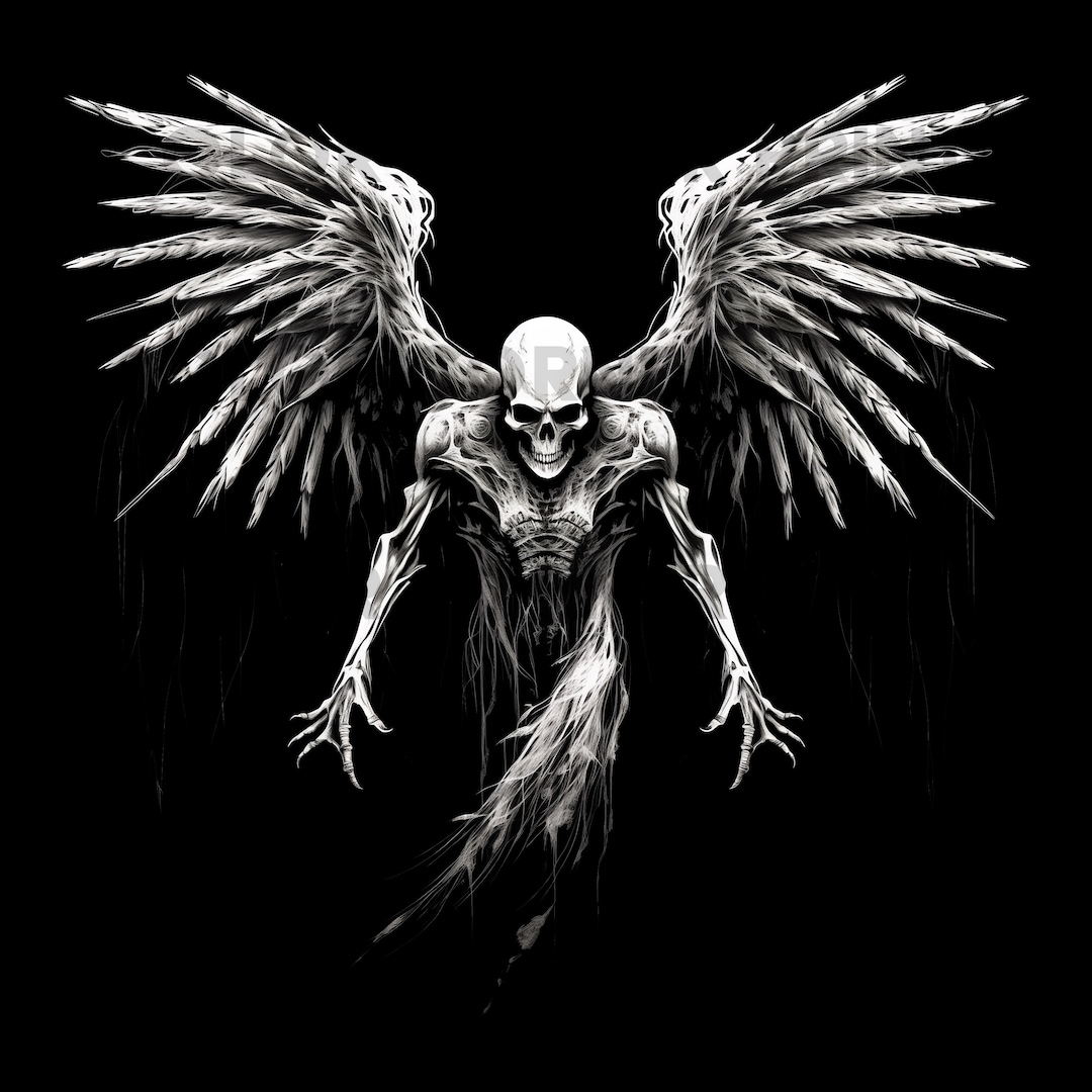 Winged Skeleton Ghost PNG, Goth Design, Skeleton Png, Ghost PNG ...