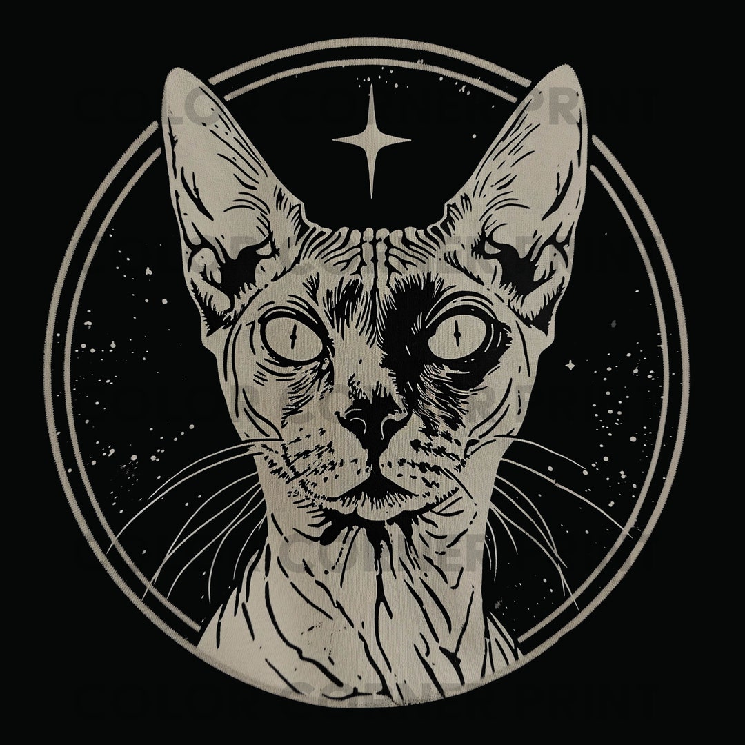 Sfinx Cat PNG, Goth Cat Design, Cat Png, Sfinx Png, Digital Download ...