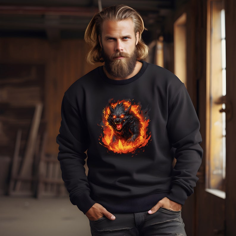 Fire Werewolf T-shirt Design PNG and JPEG Digital Download for - Etsy