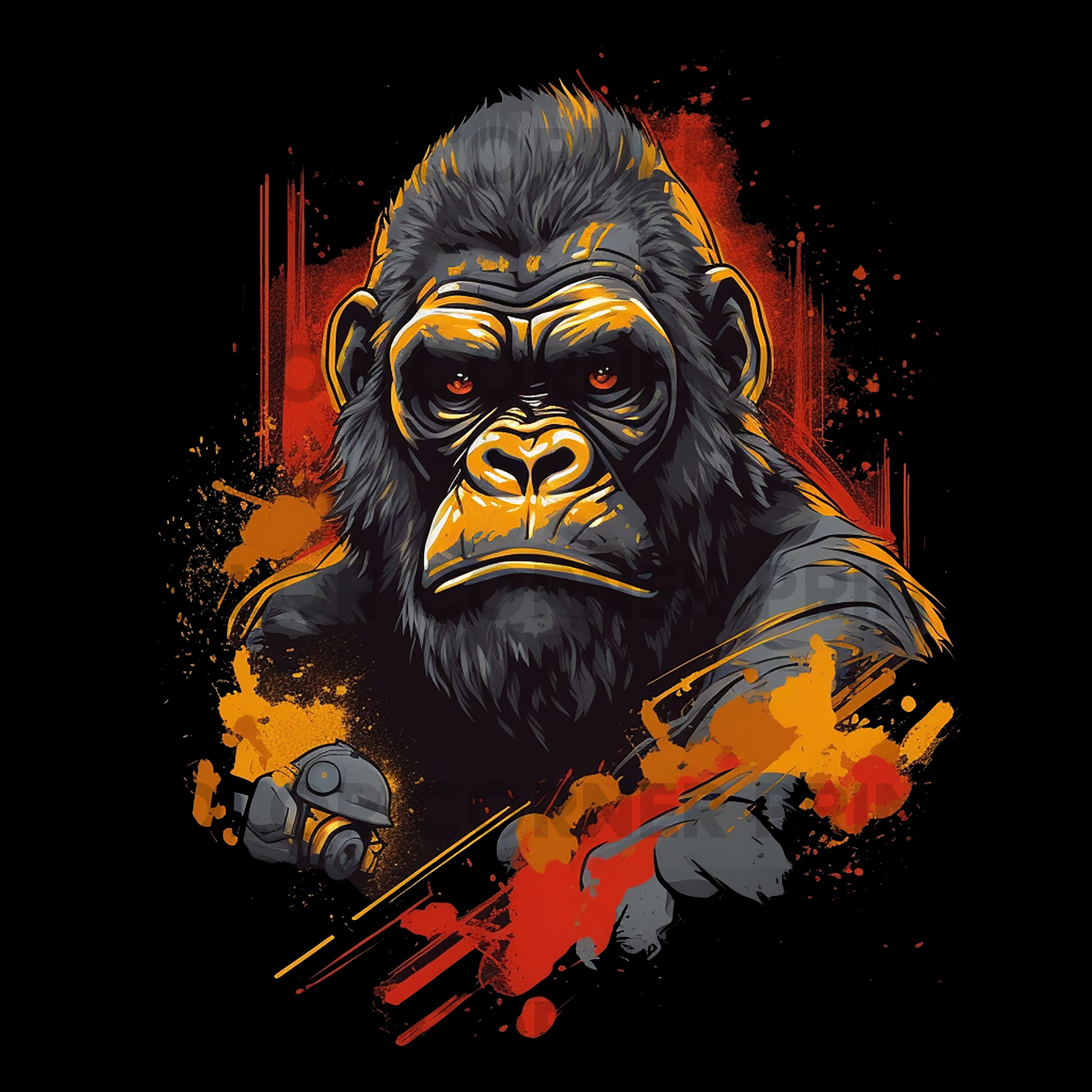 Gorilla T-shirt Design PNG and JPEG Digital Download for Sublimation ...