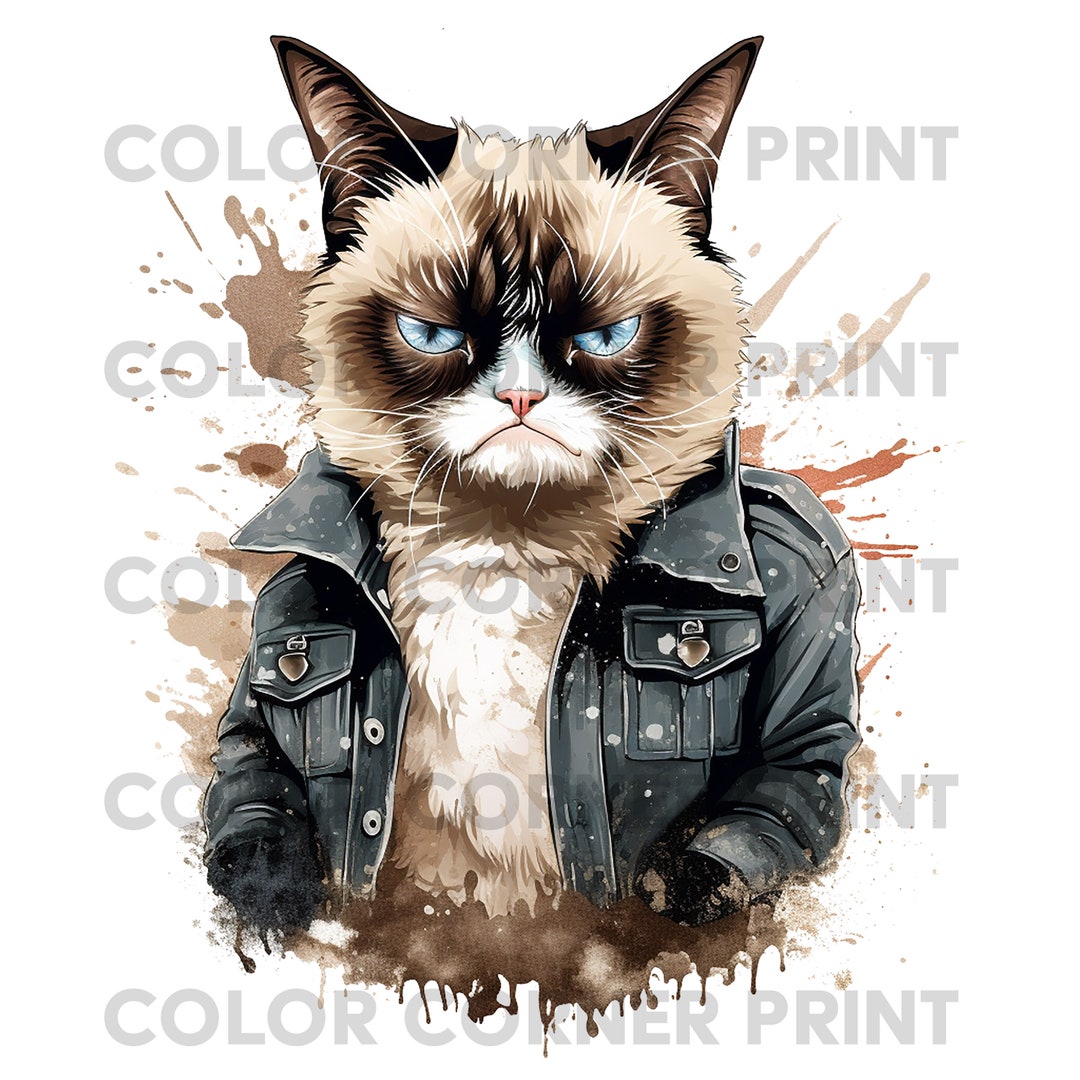 Grumpy Cat T-shirt Design PNG and JPEG Digital Download for Sublimation ...