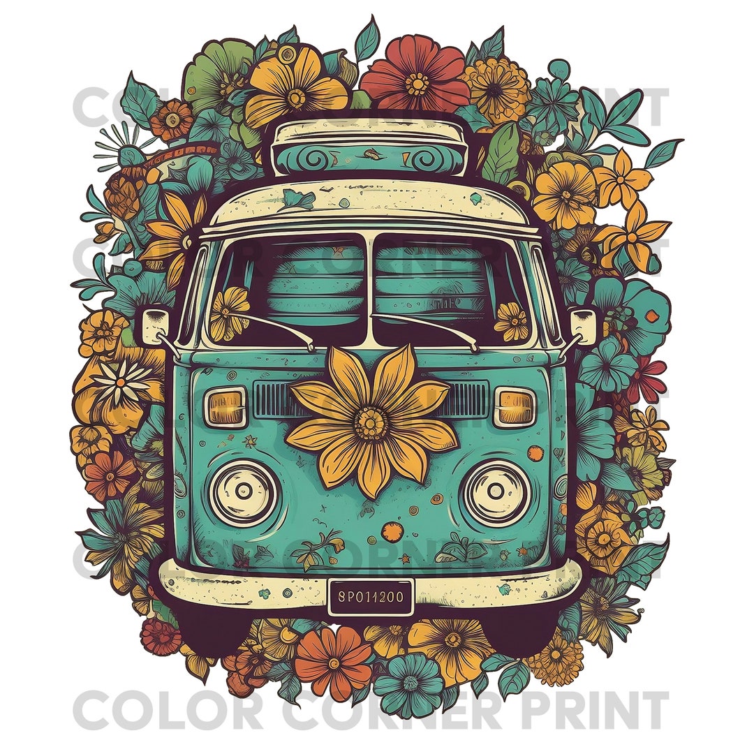 Groovy Van PNG and JPEG Digital Download for Sublimation - 300 Dpi ...