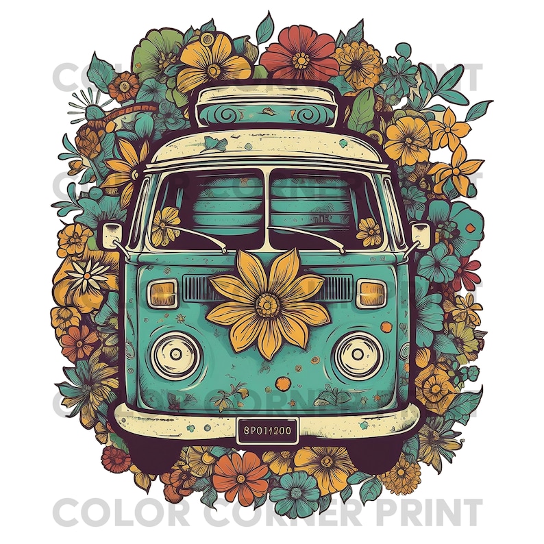 Groovy Van PNG and JPEG Digital Download for Sublimation - 300 Dpi ...