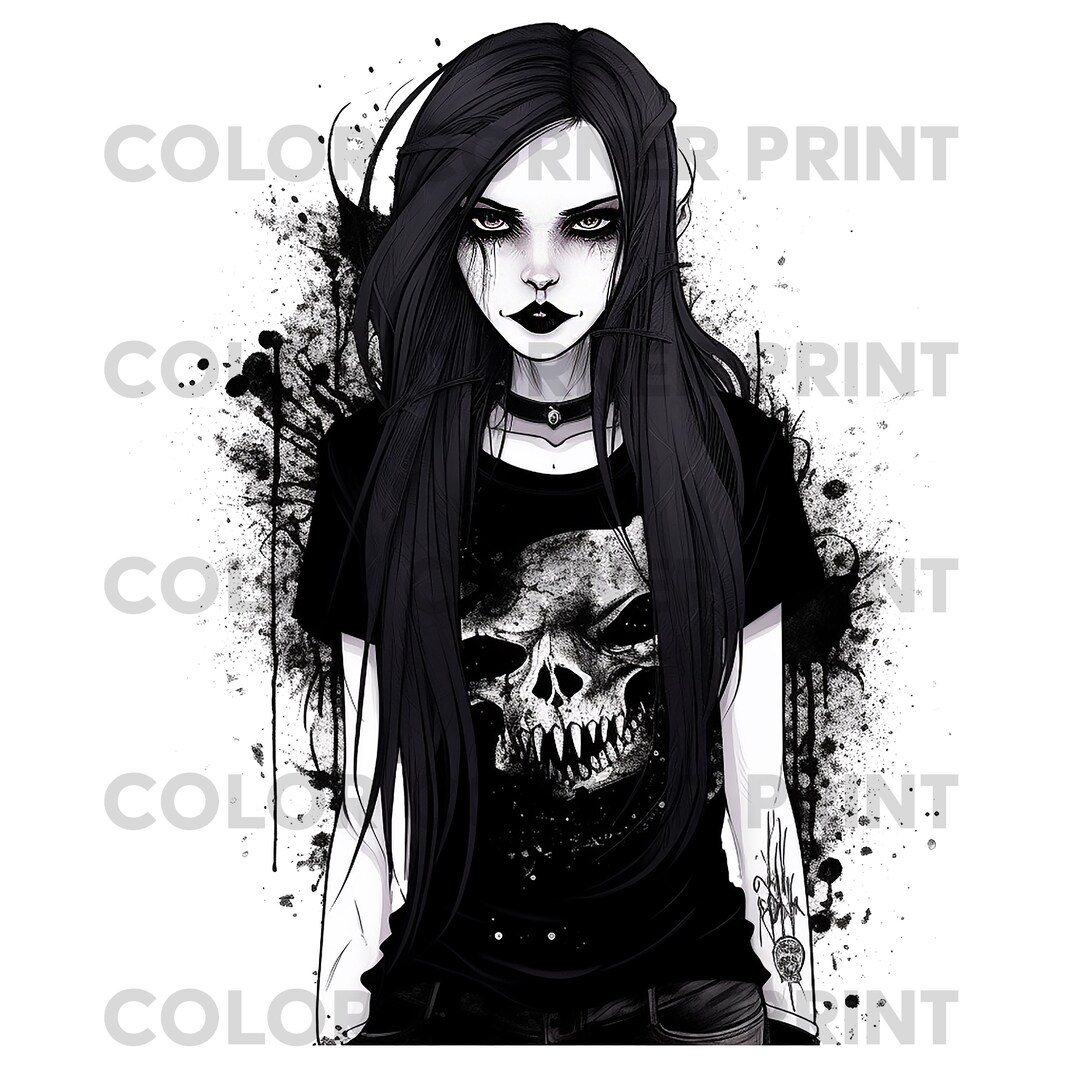 Goth Girl Design PNG and JPEG Digital Download for Sublimation ...