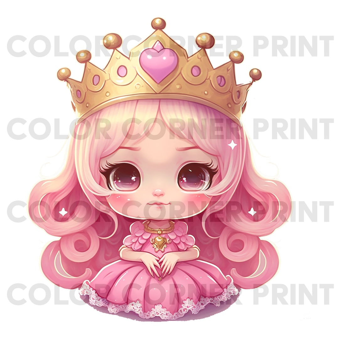 Cute Kawaii Queen PNG and JPEG Digital Download for Sublimation - 300 ...