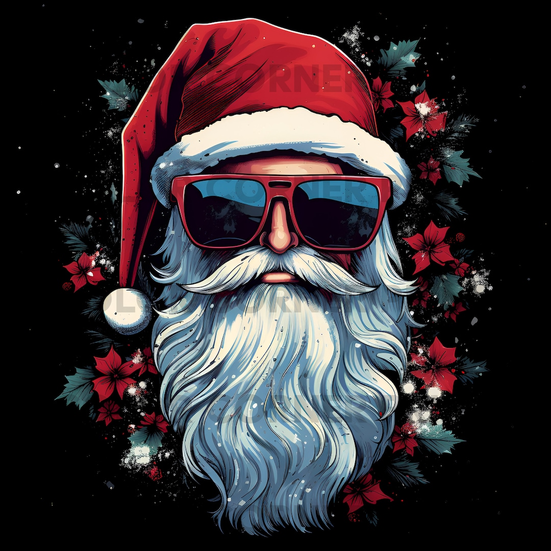 Santa Claus PNG, Hipster Santa PNG, Christmas Clipart, Santa Png, Funny ...