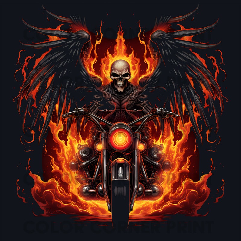 Flaming Skull - Etsy