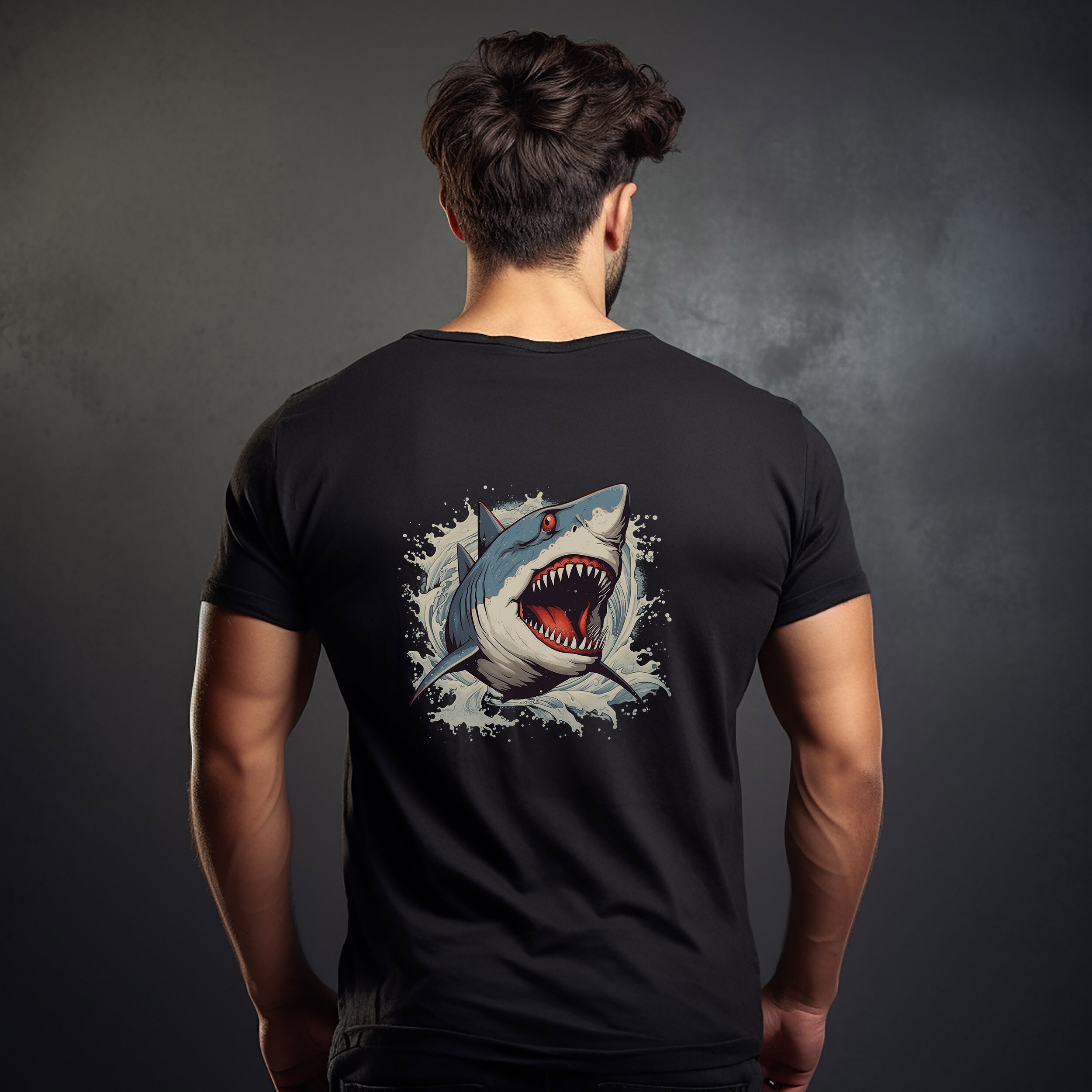 Shark Retro T-shirt Design PNG and JPEG Digital Download for - Etsy