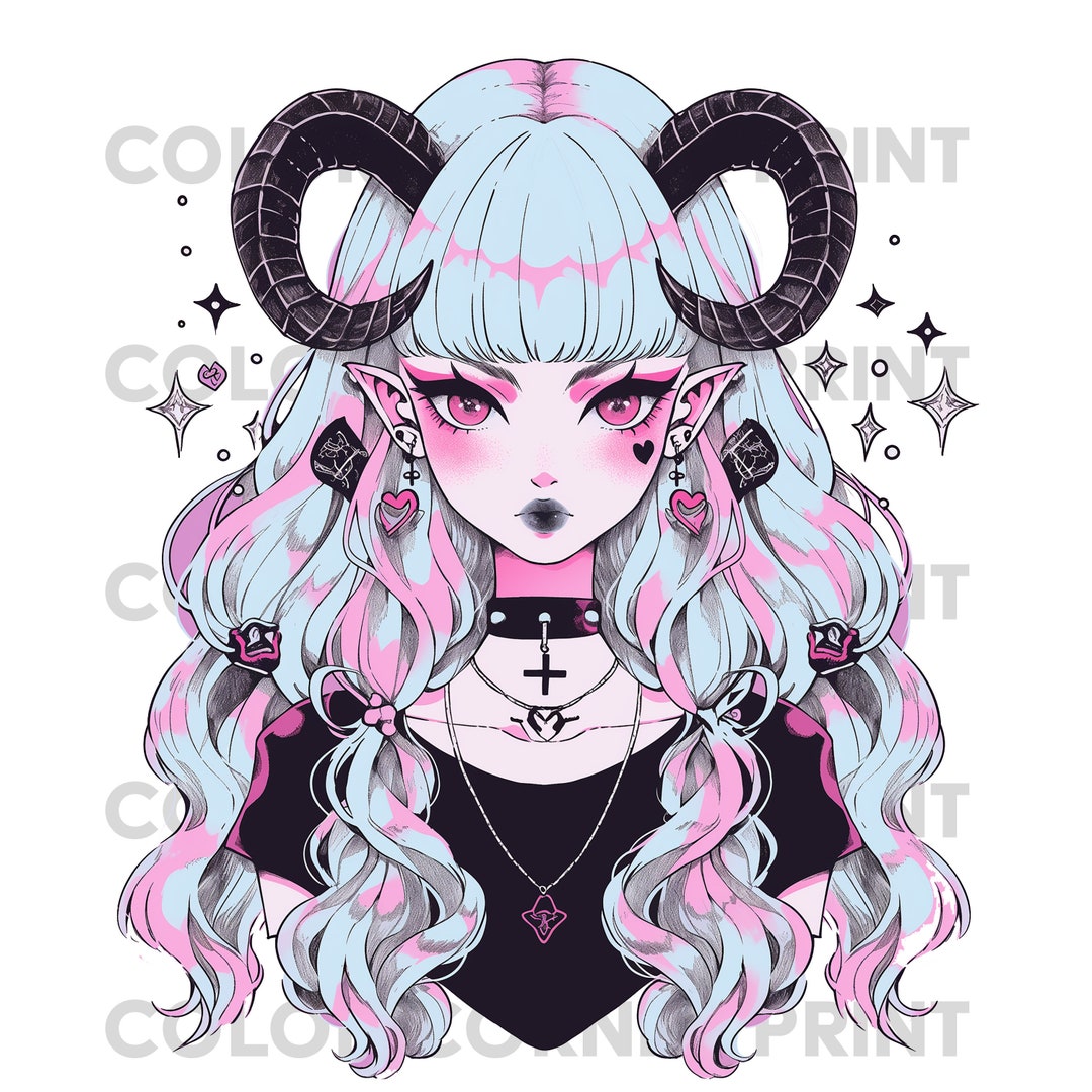 Pastel Goth Girl PNG, Pastel Goth Design, Goth Girl Png, Digital ...