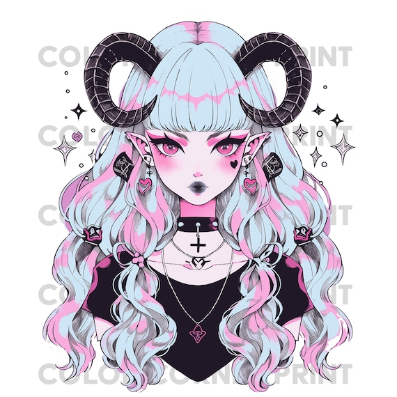 Pastel Goth Blue Hair