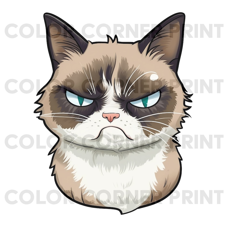 Grumpy Cat Funny PNG and JPEG Digital Download for Sublimation - 300 ...