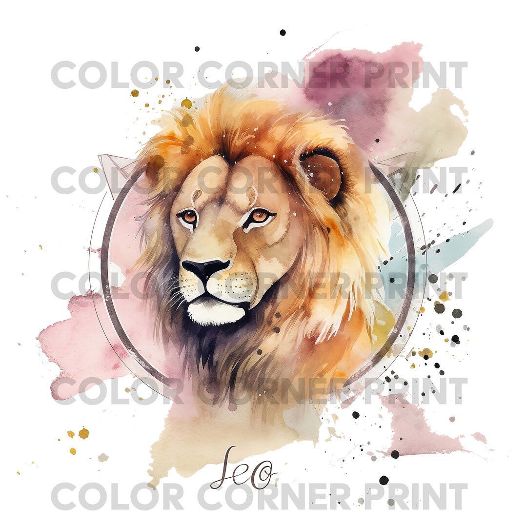 Leo Zodiac PNG and JPEG Digital Download for Sublimation - Transparent ...
