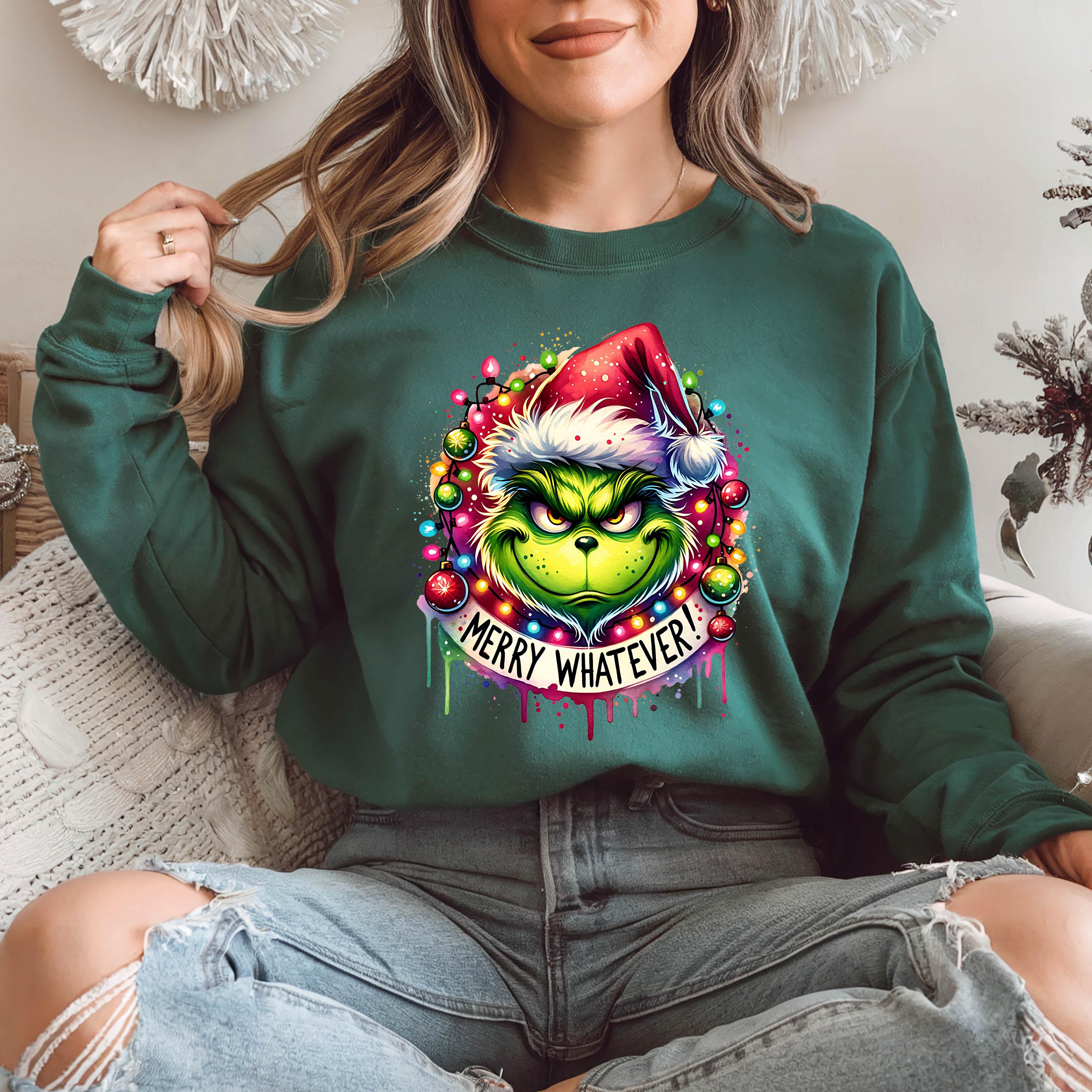 Merry Whatever Grinch PNG - Funny Grinch Christmas T-shirt Design ...