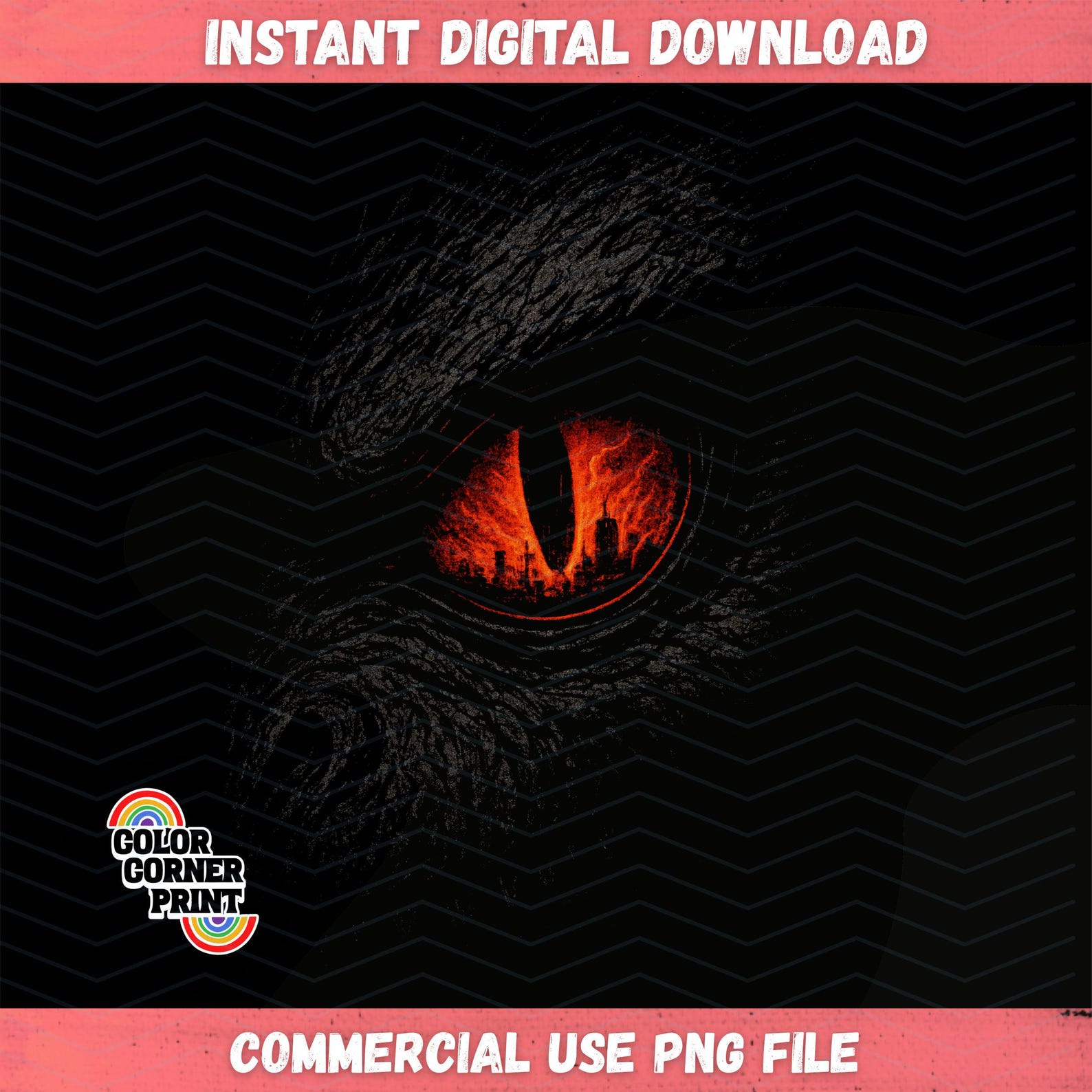 Godzilla Eye PNG – Edgy Streetwear Digital T-shirt Design, Godzilla ...
