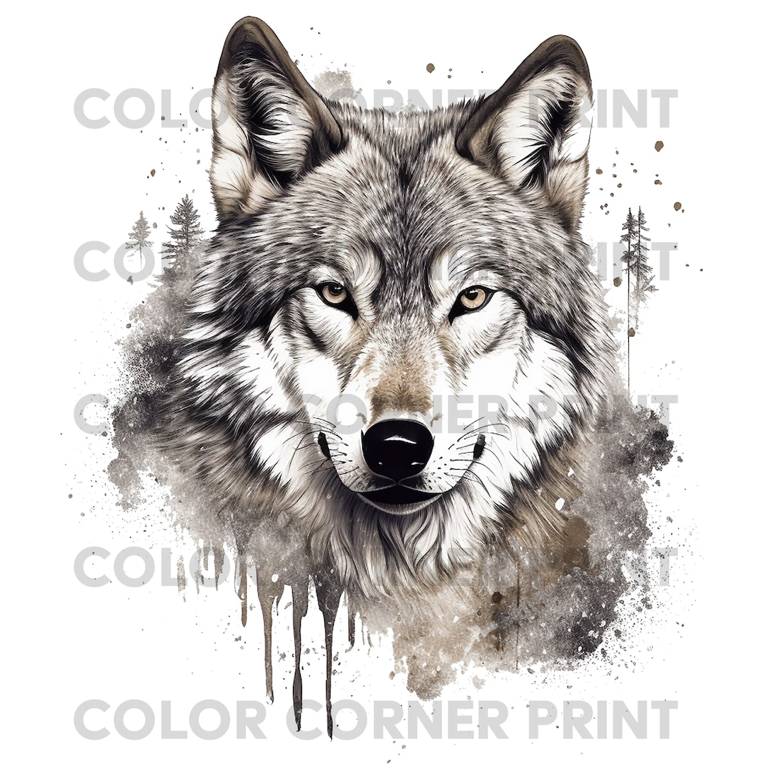 Wolf T-shirt Design PNG and JPEG Digital Download for Sublimation 300 ...