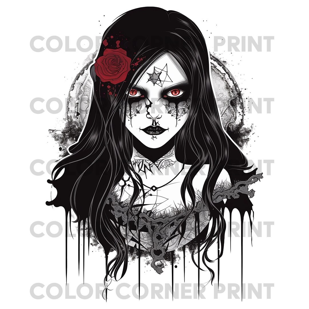 Goth Girl Design PNG and JPEG Digital Download for Sublimation ...