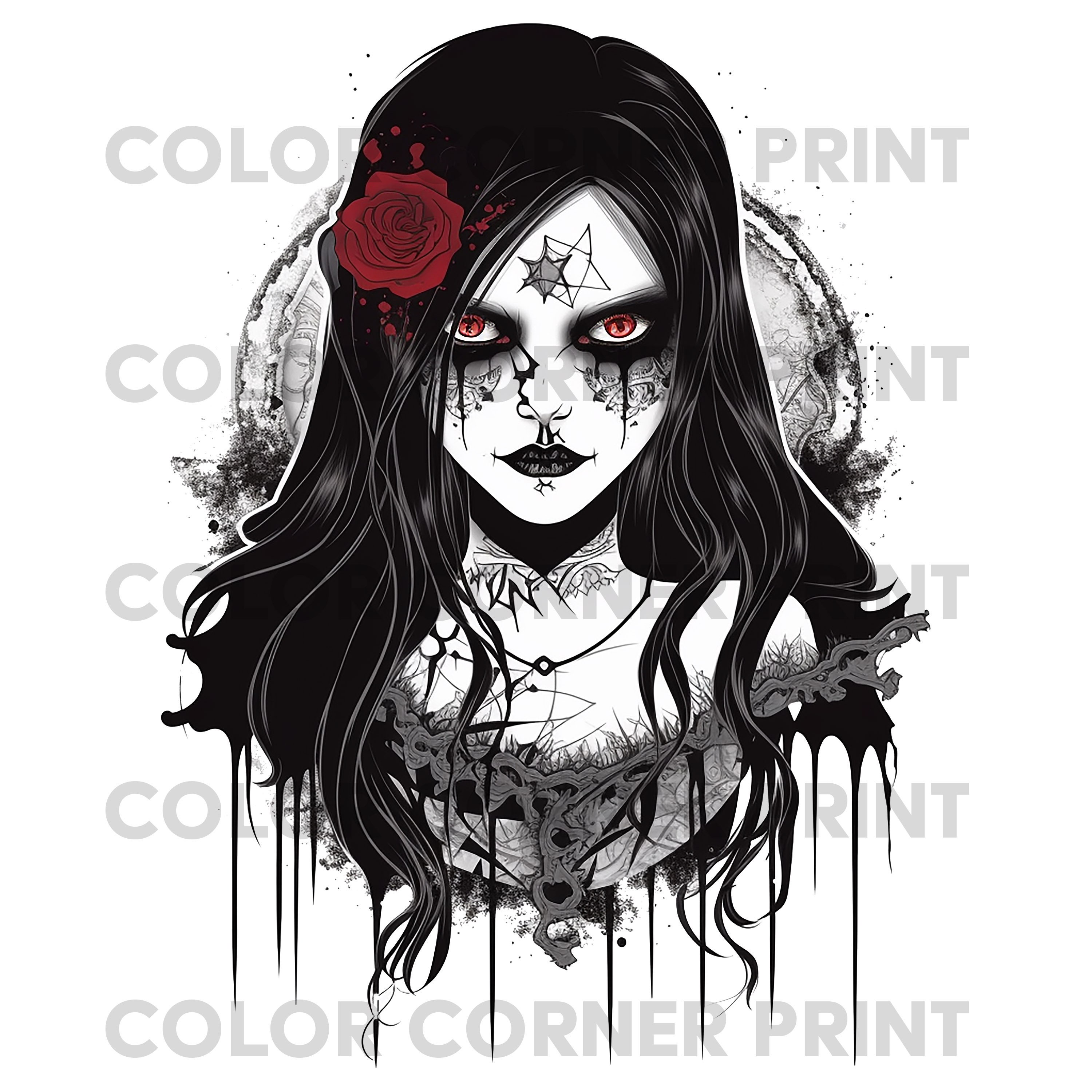 Goth Girl Design PNG and JPEG Digital Download for Sublimation ...
