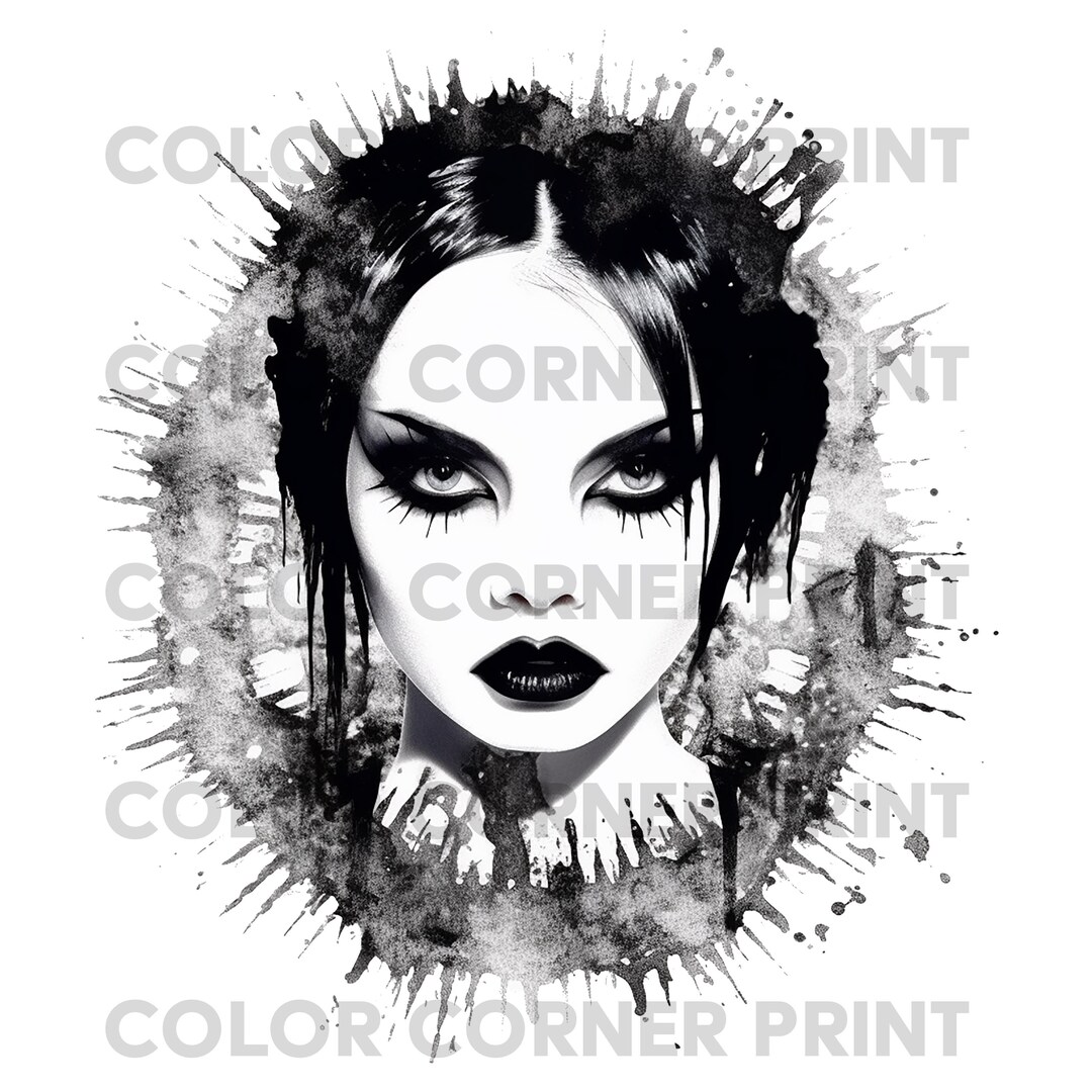 Goth Woman Design PNG and JPEG Digital Download for Sublimation ...