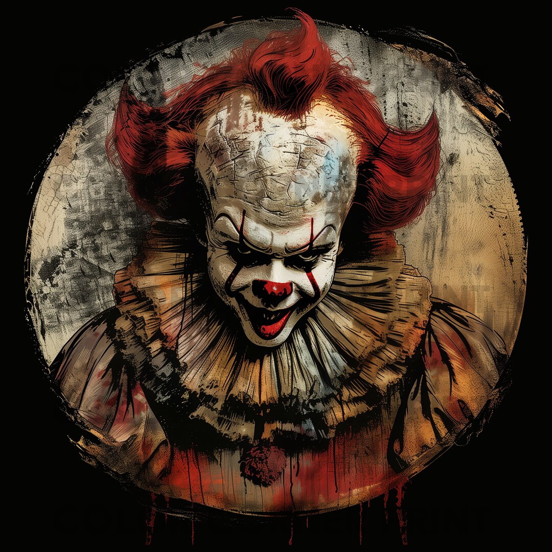 Creepy Clown T-shirt Design PNG and JPEG Digital Download for ...