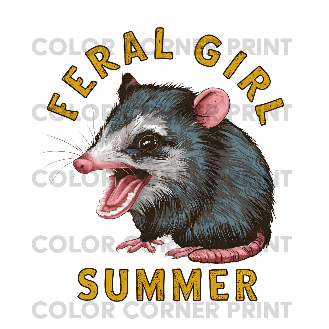Opossum Feral Girl Summer PNG, Possum Design, Opossum Png, Feral Girl ...