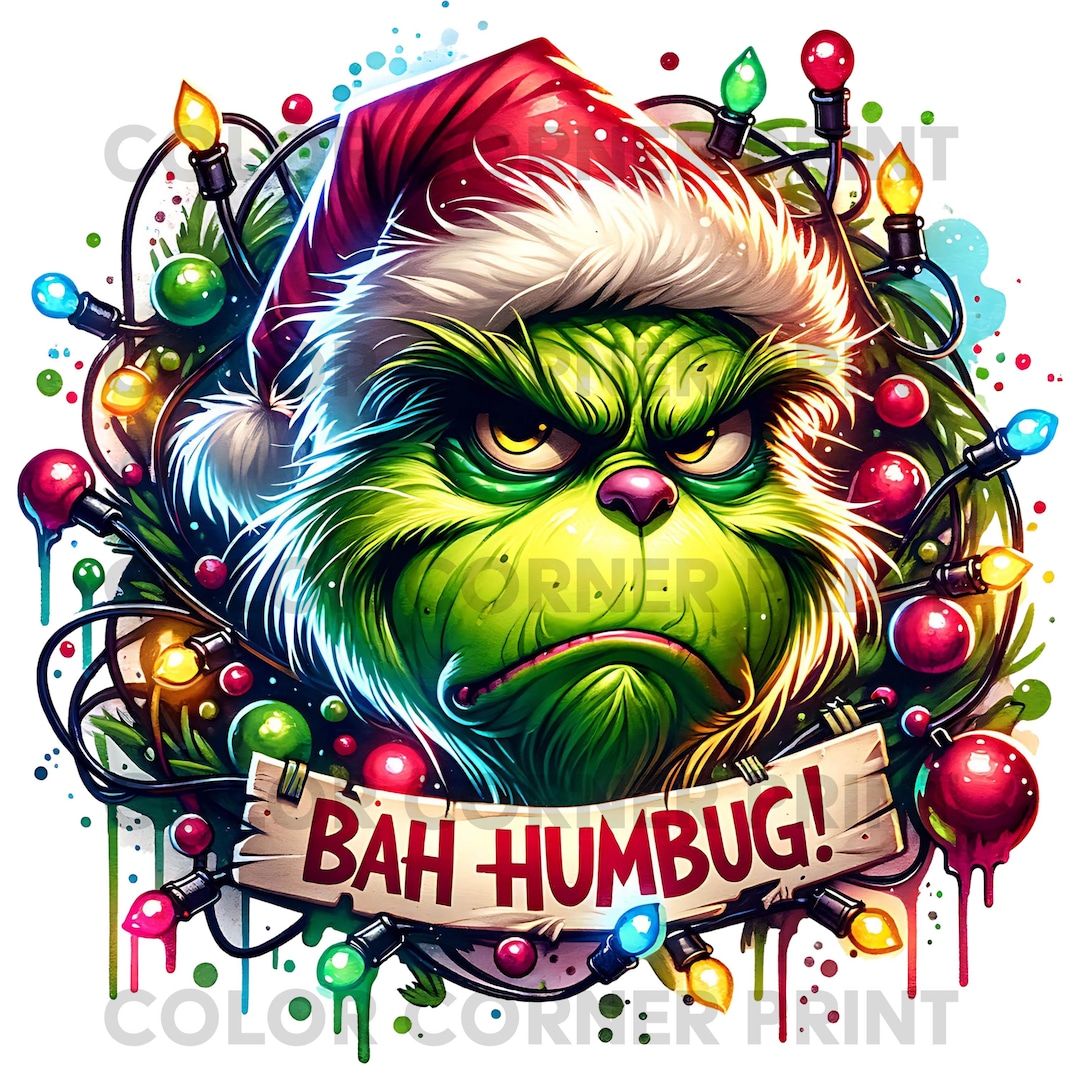Bah Humbug Grinch PNG | Funny Christmas Grinch Sublimation Design ...