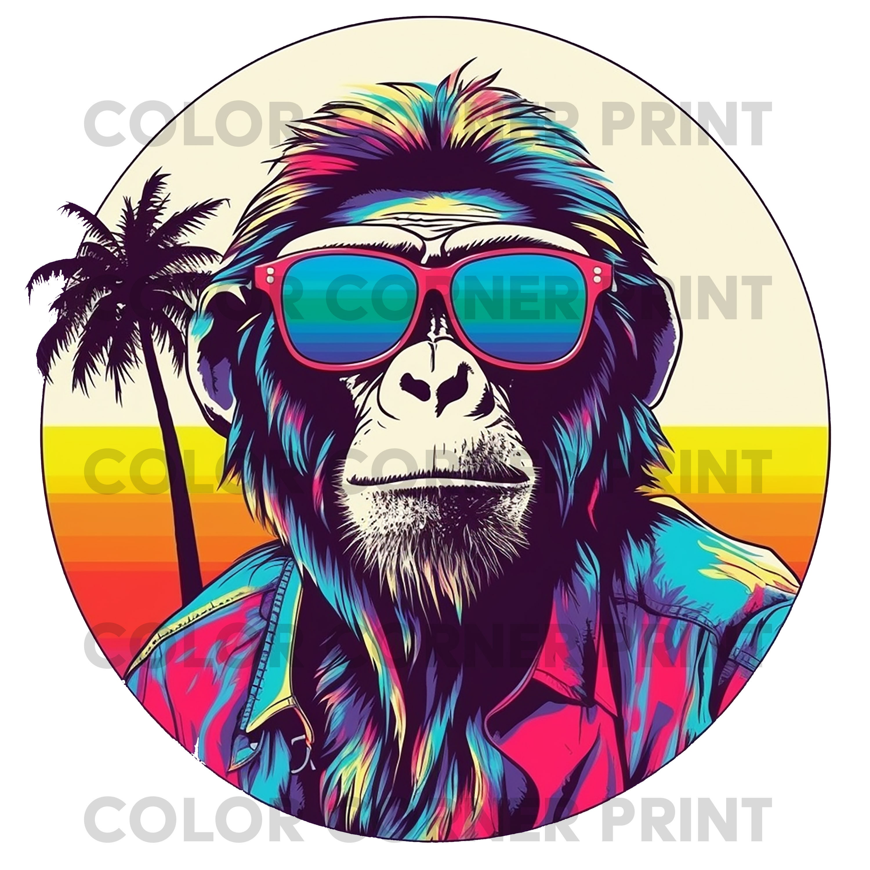 Monkey Malibu Retro Png 90s Png 80s Png Monkey Png Retro - Etsy