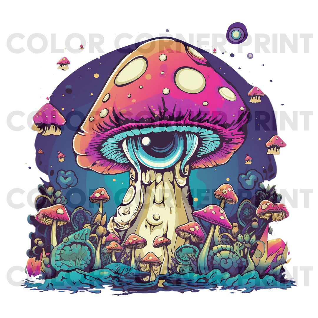 Trippy Mushroom PNG and JPEG Digital Download for Sublimation - 300 Dpi ...