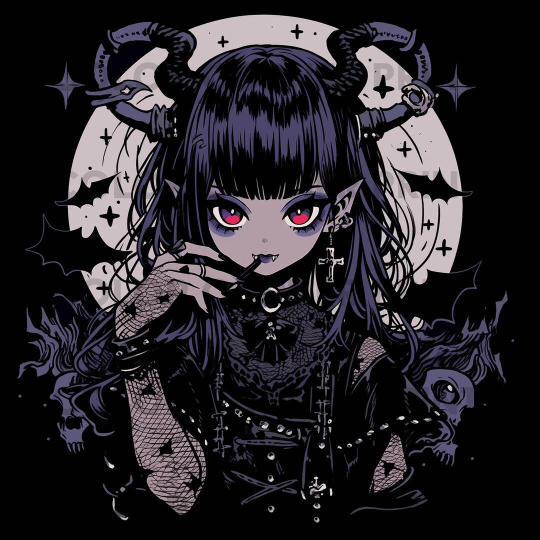 Pastel Goth Bat Girl PNG, Pastel Goth Design, Bat Girl Png, Goth Girl ...