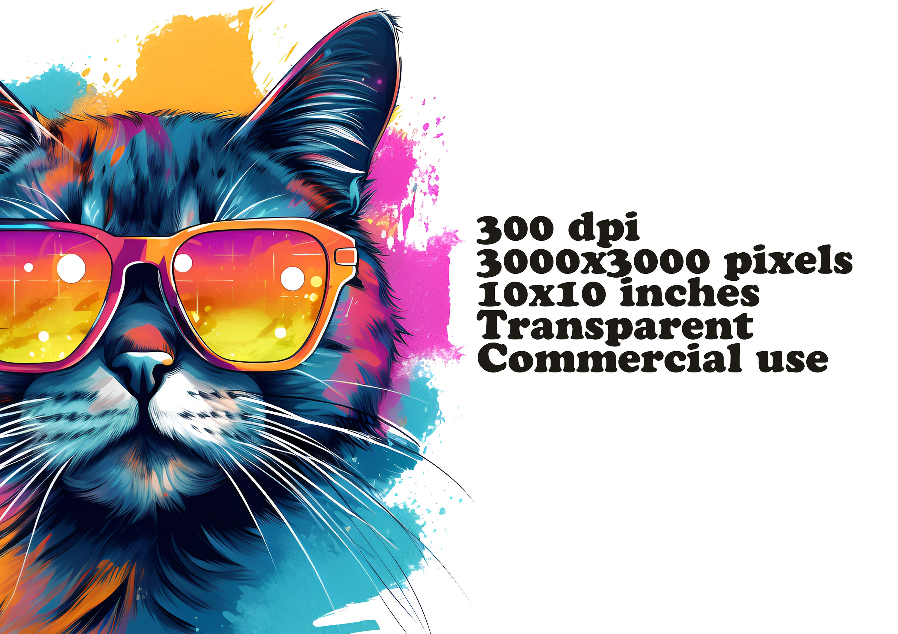 8 Cat PNG Bundle Cat PNG PNG for Sublimation 300 Dpi - Etsy