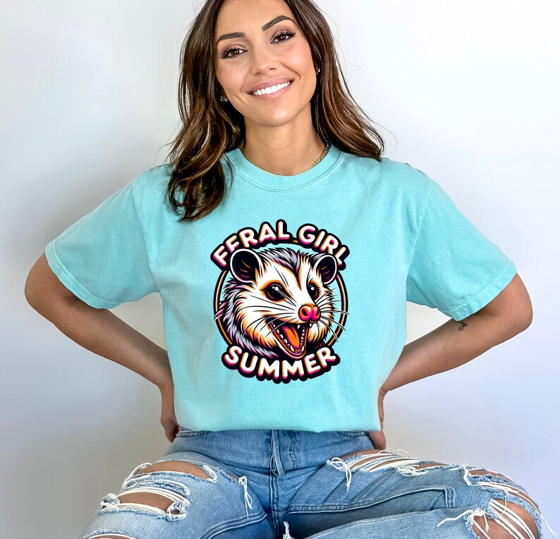 Opossum Feral Girl Summer PNG, Possum Design, Opossum Png, Feral Girl ...