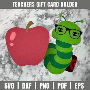 Apple Gift Card Holder SVG DXF | Teacher Appreciation | Teacher Gift ...