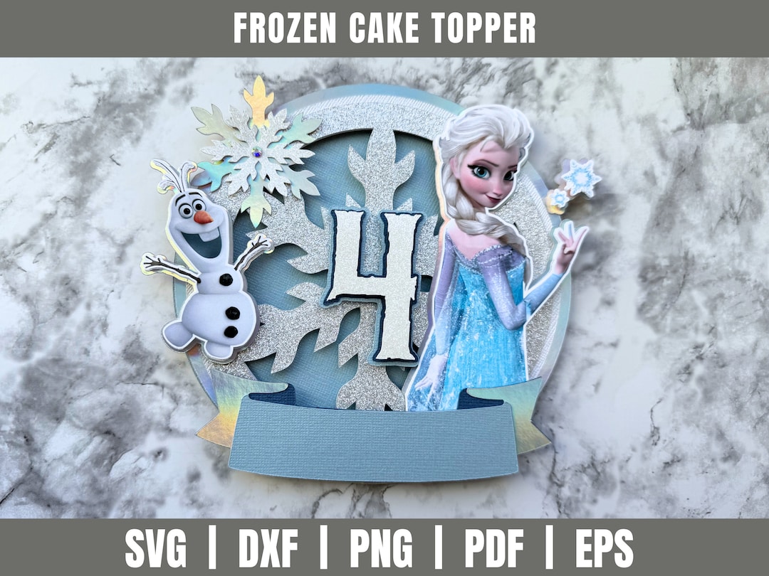 Frozen Cake Topper SVG | Ice Princess Inspired Cake Topper Cut File ...