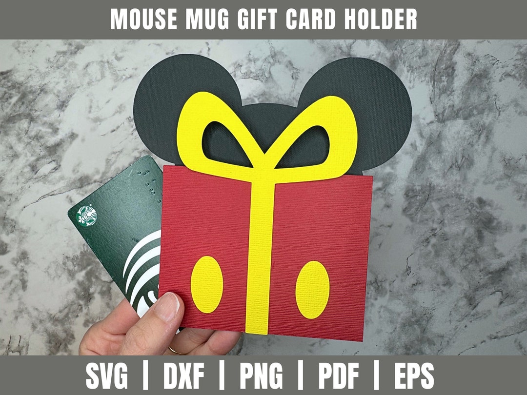 Mouse Present Gift Card Holder SVG Gifts SVG Gift Card Cut File Birthday Gift Card Birthday ...
