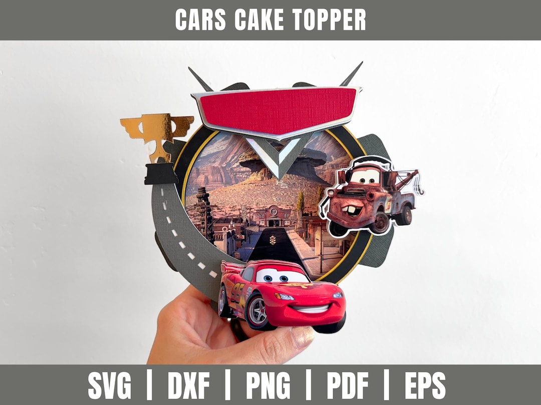 Cars Cake Topper SVG | Lighting Inspired Cake Topper Cut File | Cars ...