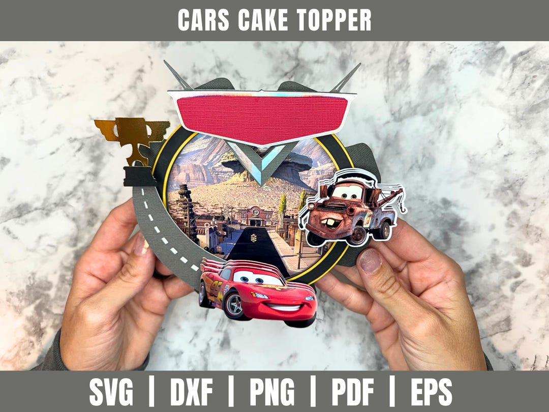 Cars Cake Topper SVG | Lighting Inspired Cake Topper Cut File | Cars ...
