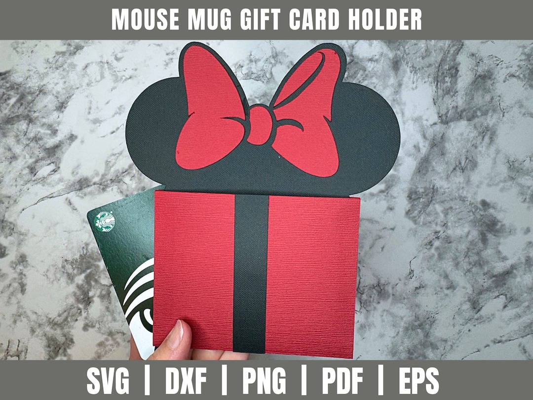 Mouse Present Gift Card Holder SVG| Gifts SVG | Gift Card Cut File ...