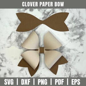 Paper Clover Bow SVG | Paper Bow Cut File | 3D Paper Bow Template ...