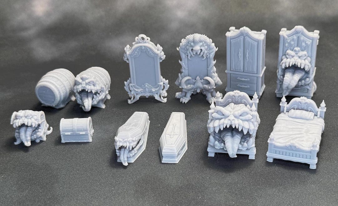 Mimic Miniature Set for Dnd – Chest, Barrel, Bed, Coffin, Mirror ...