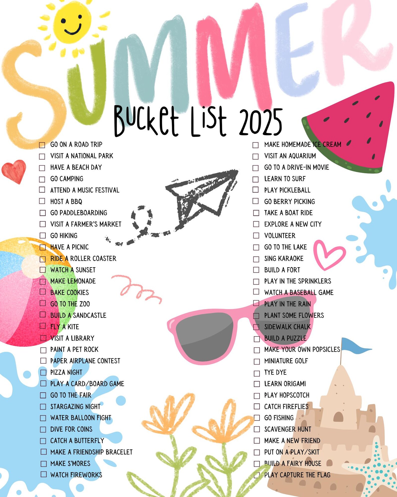 Summer 2025 Bucket List - Etsy Canada