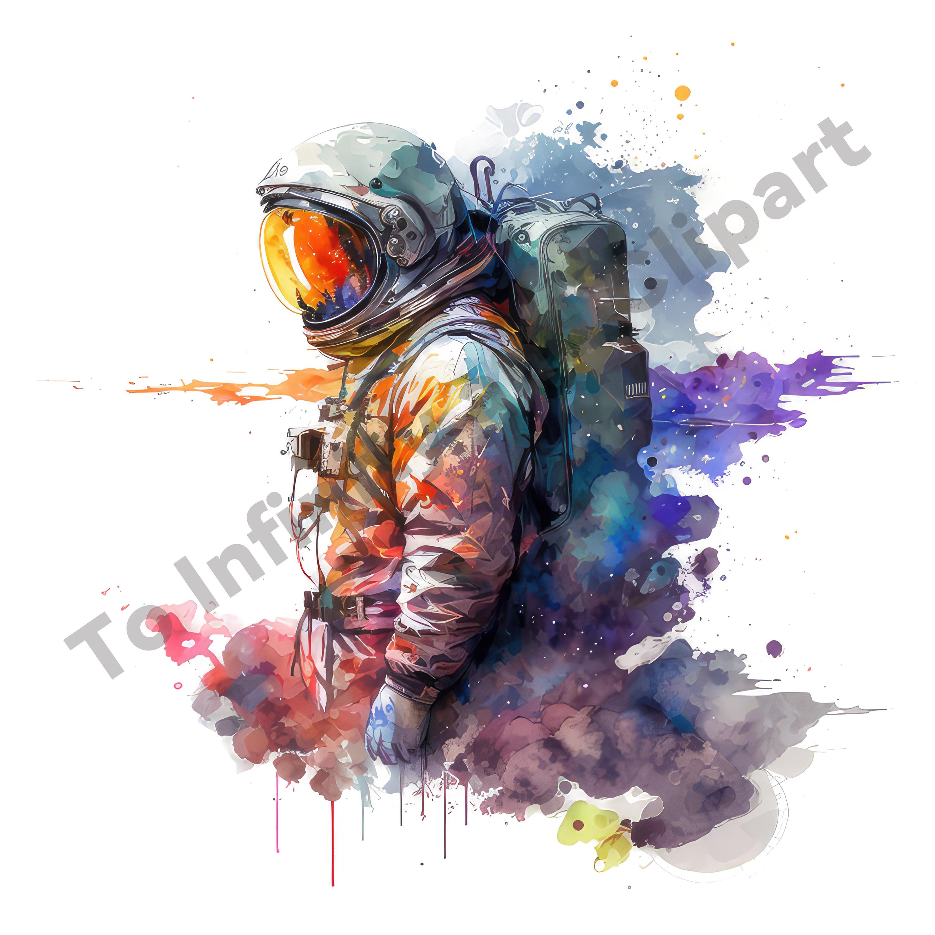 Space Clip Art Set 8 Astronauts on White Background - Etsy