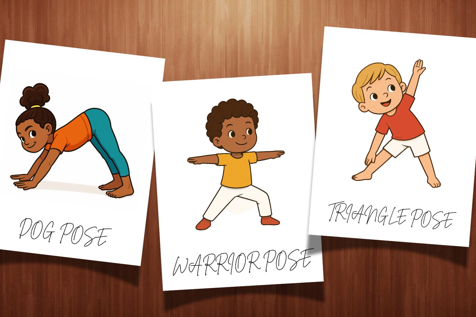 Kids Yoga Poses Flashcards: Illustrated Yoga Cards for Children ...