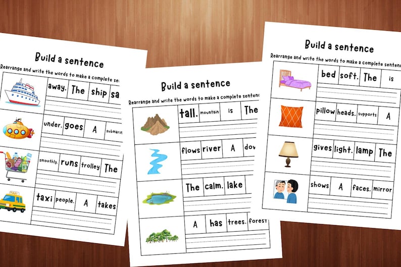 200 Build a Sentence Worksheets - Printable Writing Practice Activities ...