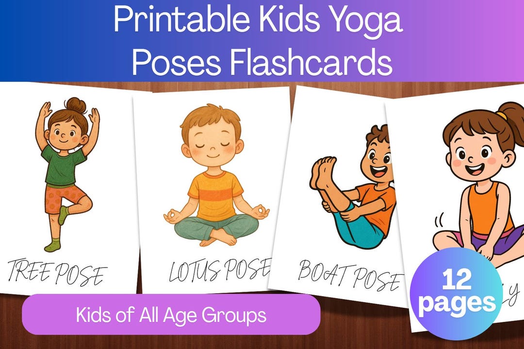 Kids Yoga Poses Flashcards: Illustrated Yoga Cards for Children ...