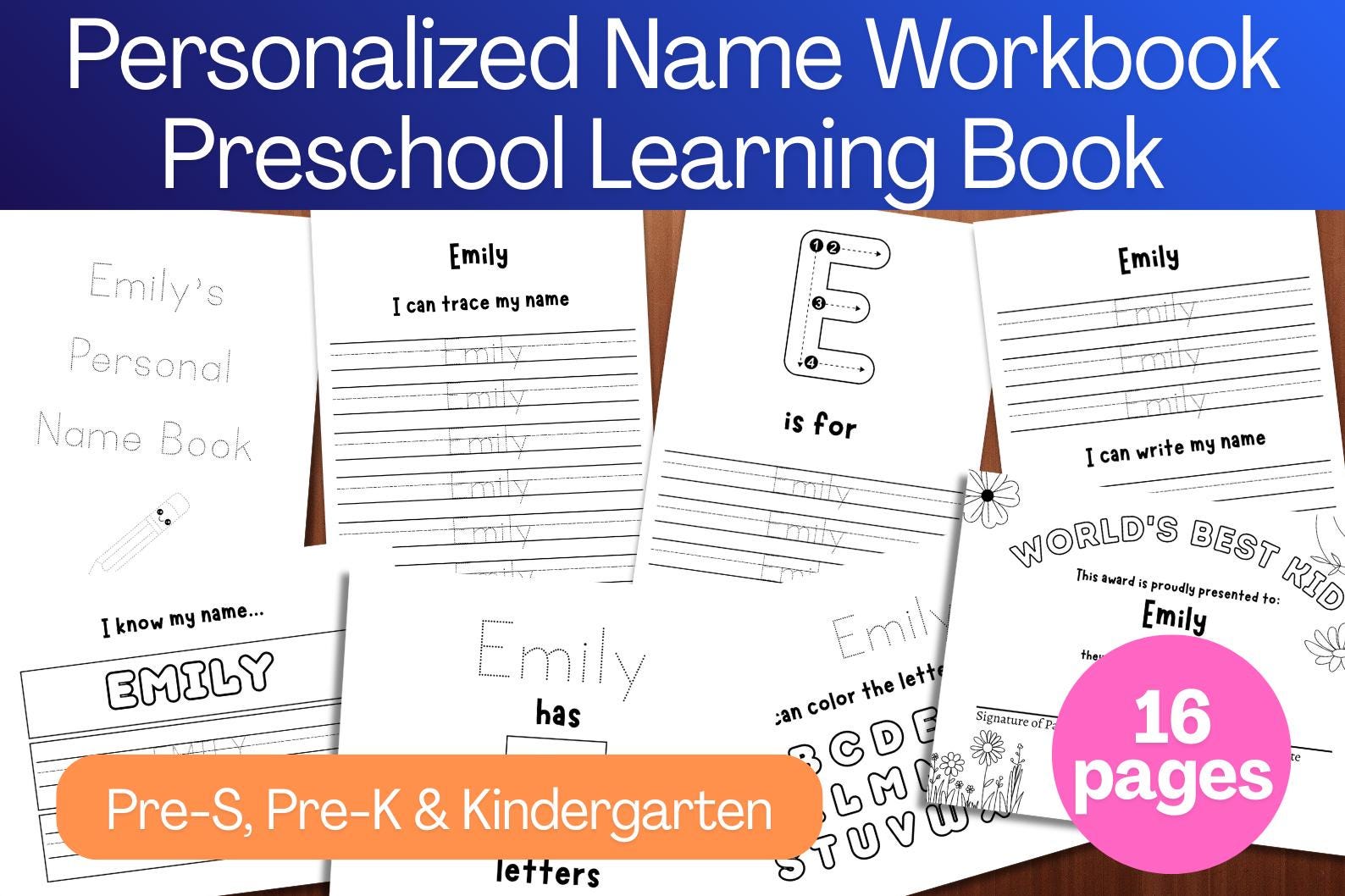 Personalized Name Tracing Workbook: Preschool Handwriting Practice (PDF ...
