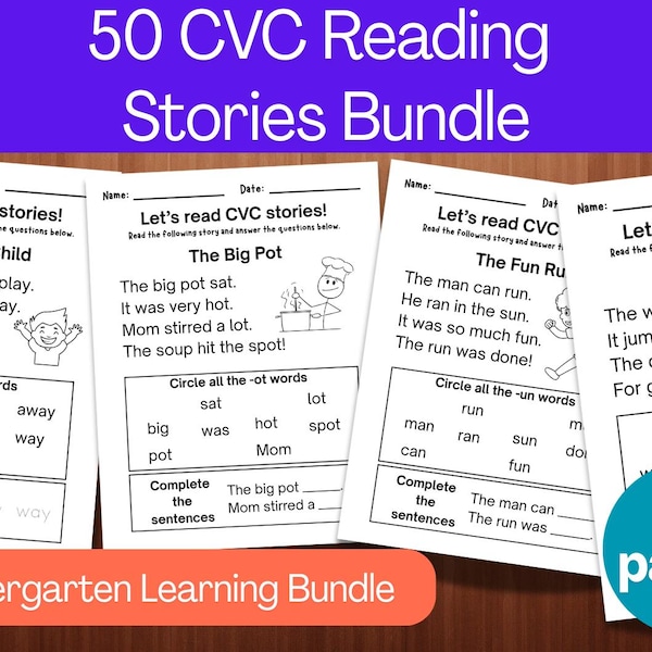 Cvc Worksheet Printables - Etsy